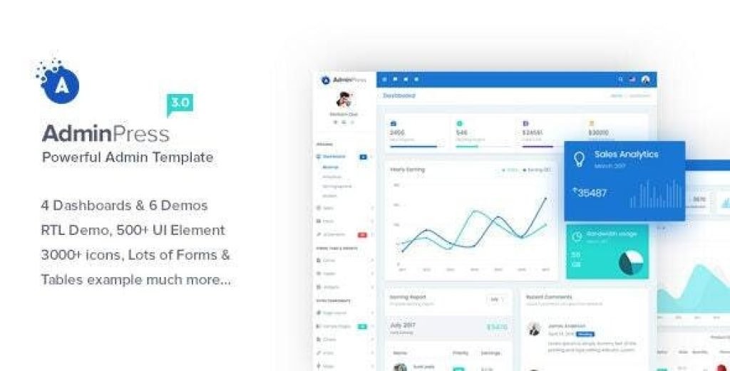 Admin Press - Ultimate & Powerful Bootstrap 4 Dashboard Template - Clean Codz