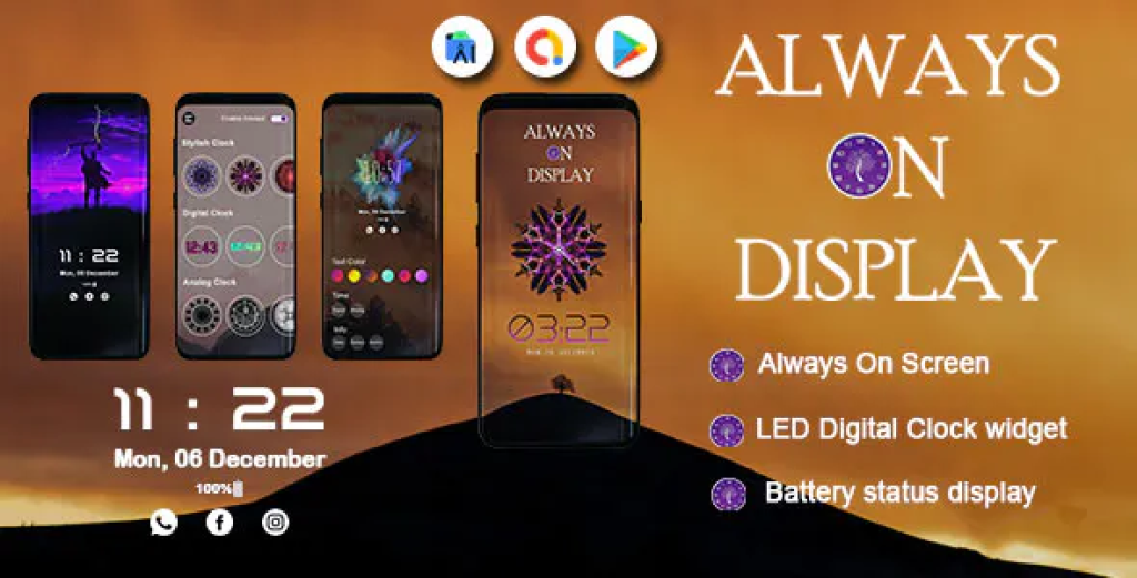 Always on Display - AOA - Always On AMOLED - Always on display clock ...