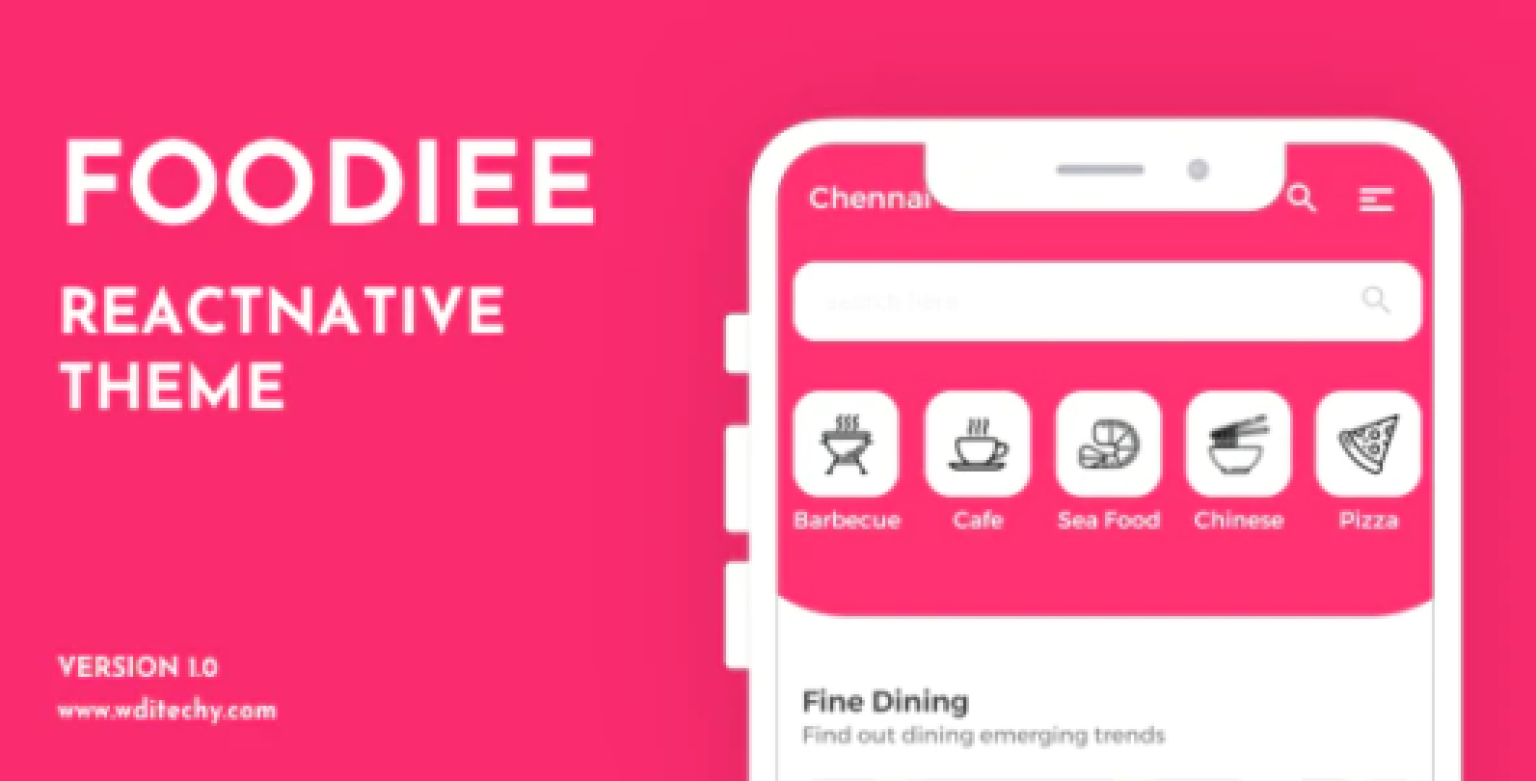 Foodiee React Native Restaurant Theme/Templates - Clean Codz