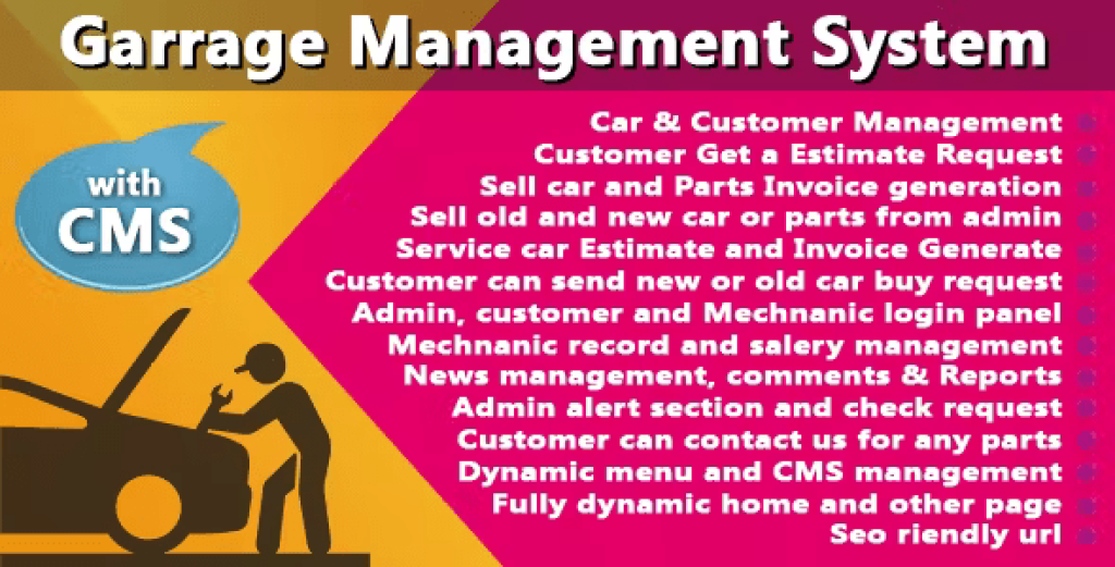 Garage or Workshop Management System With CMS - Clean Codz
