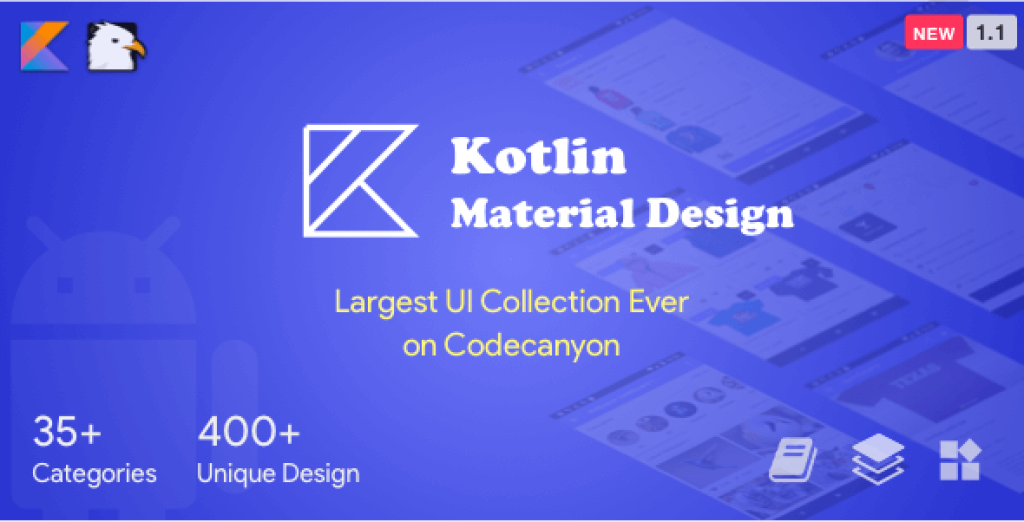 Kotlin Material Design (Google Android Material Design UI Components and Template Collection ...