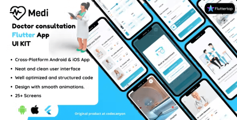 Medi - Doctor Appointment Booking Flutter App UI Template - Clean Codz