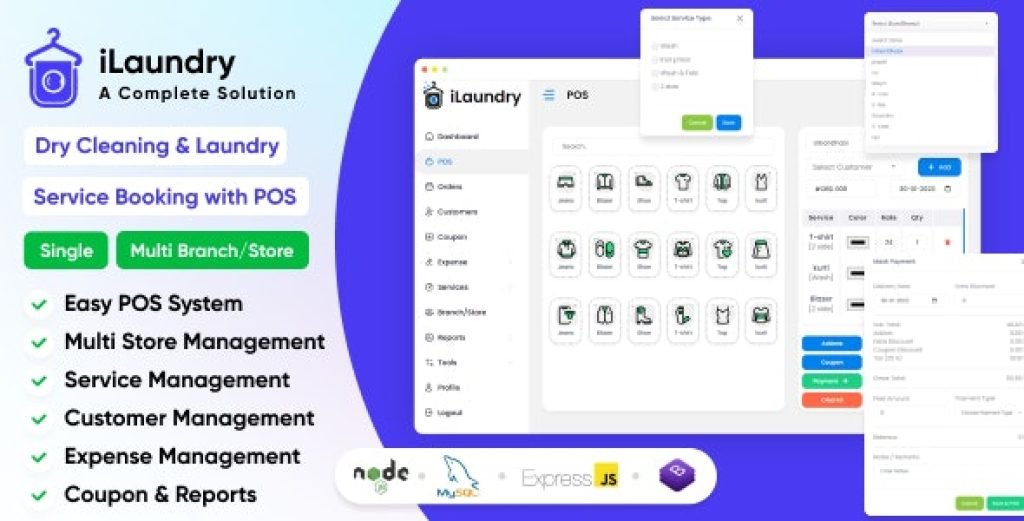 iLaundry : Dry Cleaning Laundry Service Booking with POS | Single Multi ...