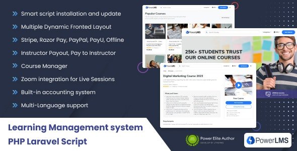 Powerlms Php Laravel Learning Management System Script Clean Codz